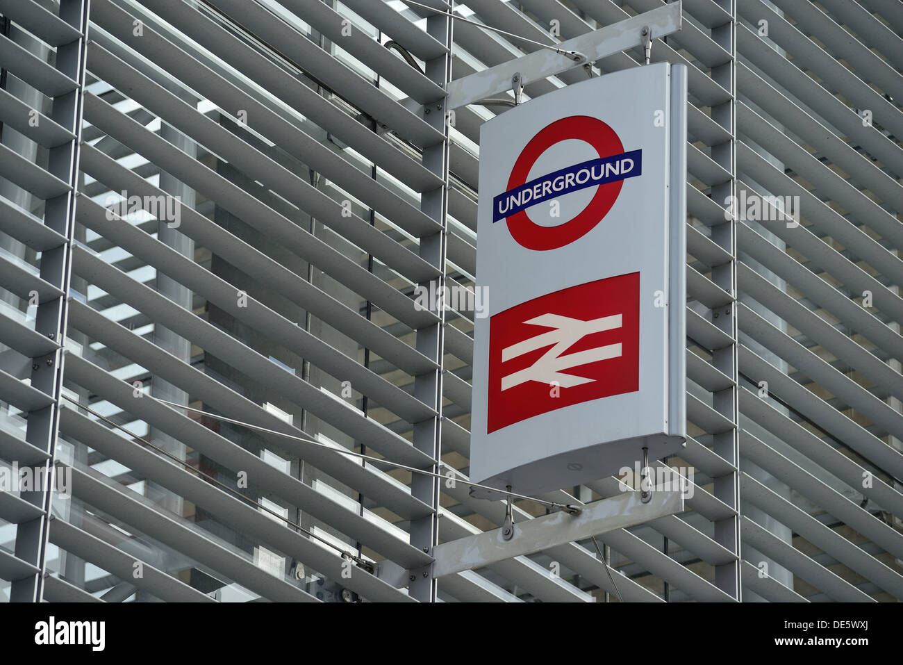 Underground and train station sing, London Stock Photo - Alamy