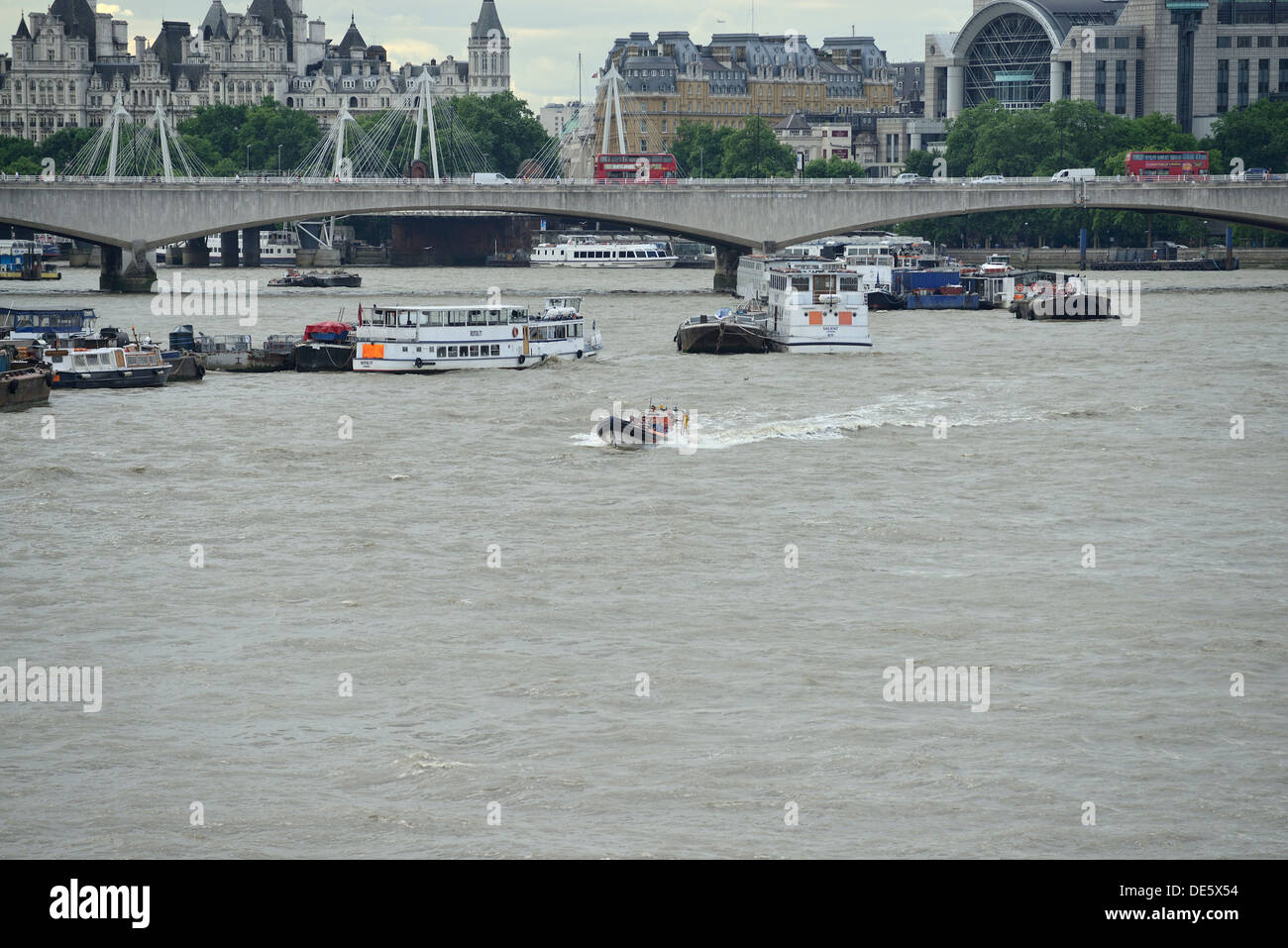 Speedboat on the Thames Stock Photo - Alamy