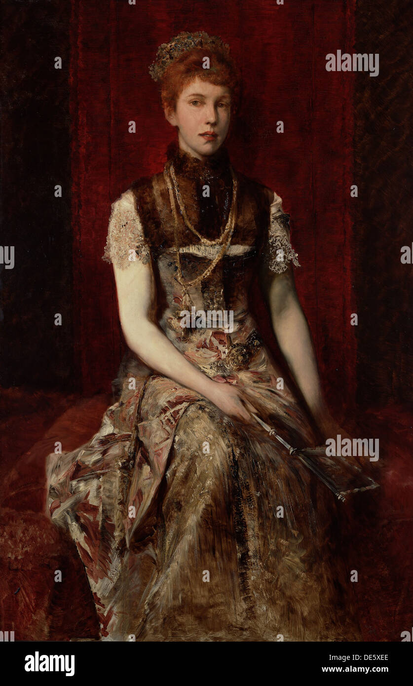 Portrait of Dora Fournier-Gabillon, ca 1879. Artist: Makart, Hans (1840 ...