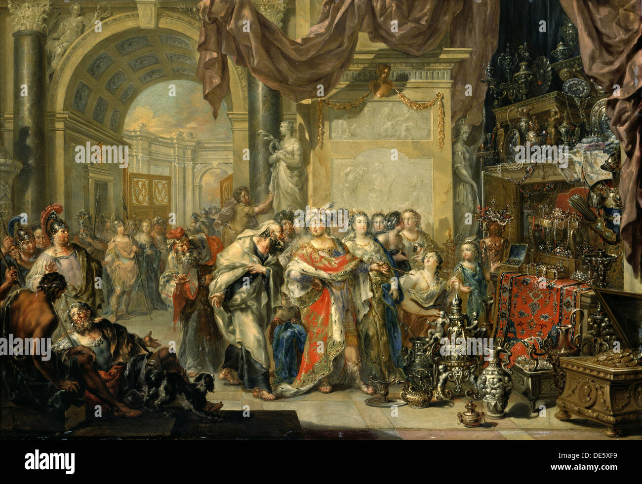 Croesus and Solon. Artist: Platzer, Johann Georg (1704-1761 Stock Photo ...