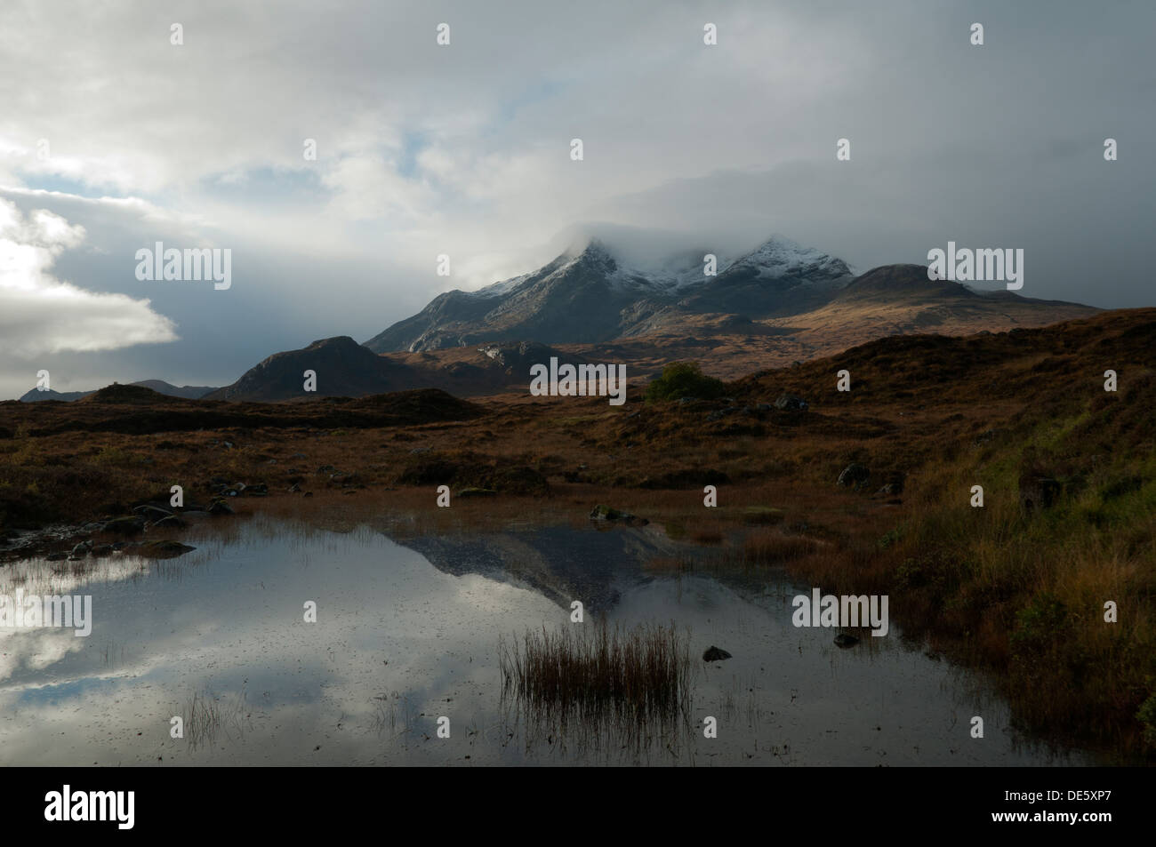 Fresh snow on the Cuillin Hills, from Sligachan, Isle of Skye, Scotland ...