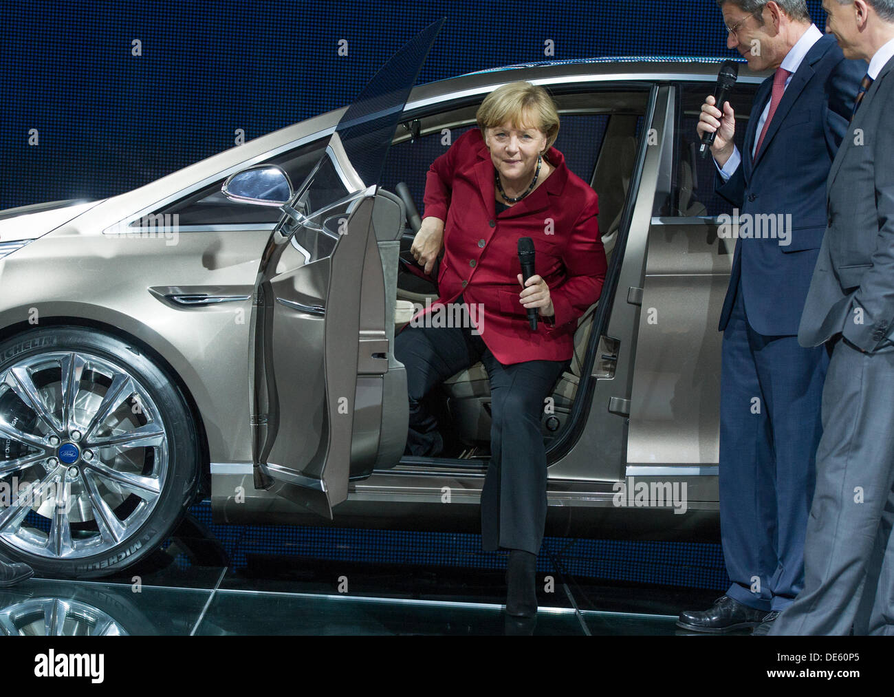 Frankfurt, Germany. 12th Sep, 2013. German Chancellor Angela Merkel ...