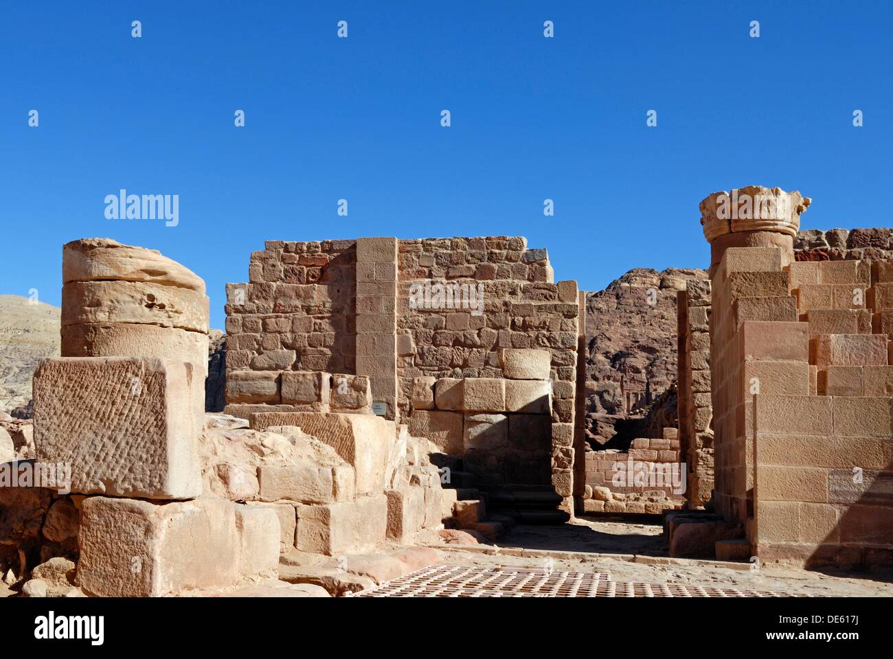 Grand Temple or Temple of Winged Lions in Petra, Jordan, Middle East ...