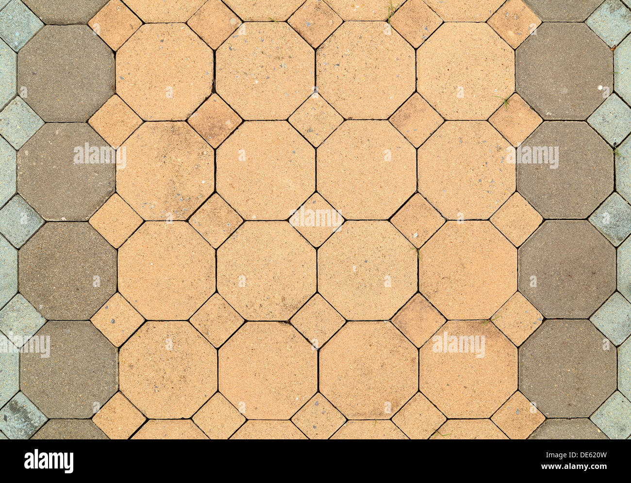 brick octagonal walkway pavement texture background Stock Photo - Alamy
