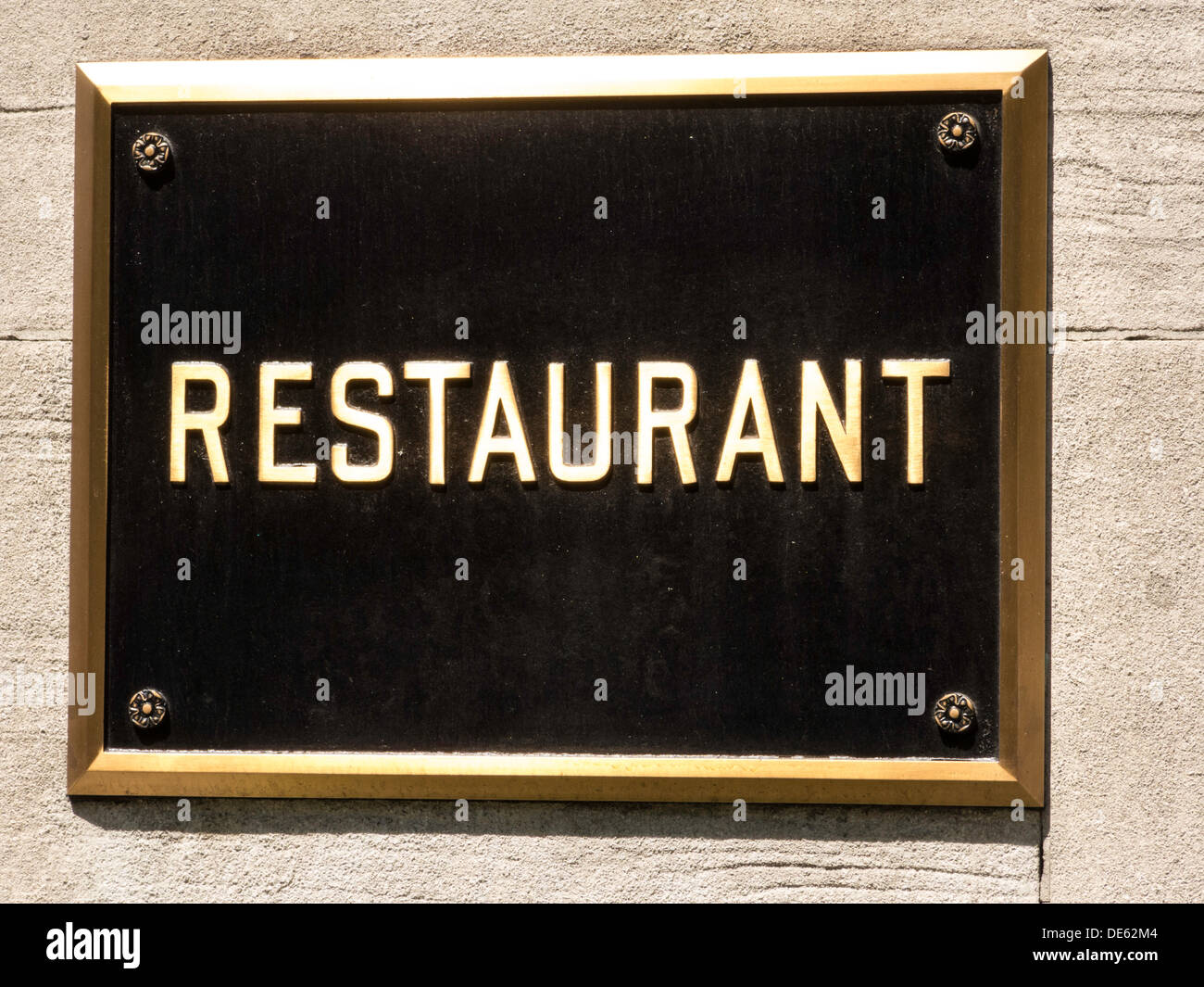 Restaurant Sign on Building Facade, NYC Stock Photo - Alamy