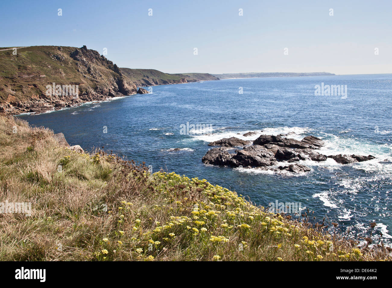 The magnificent rugged coastline at Cape Cornwall England Stock Photo ...