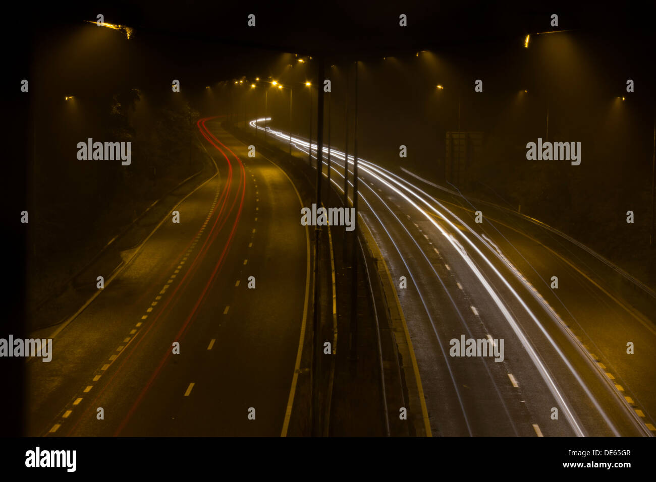 Light trail of a road Stock Photo - Alamy