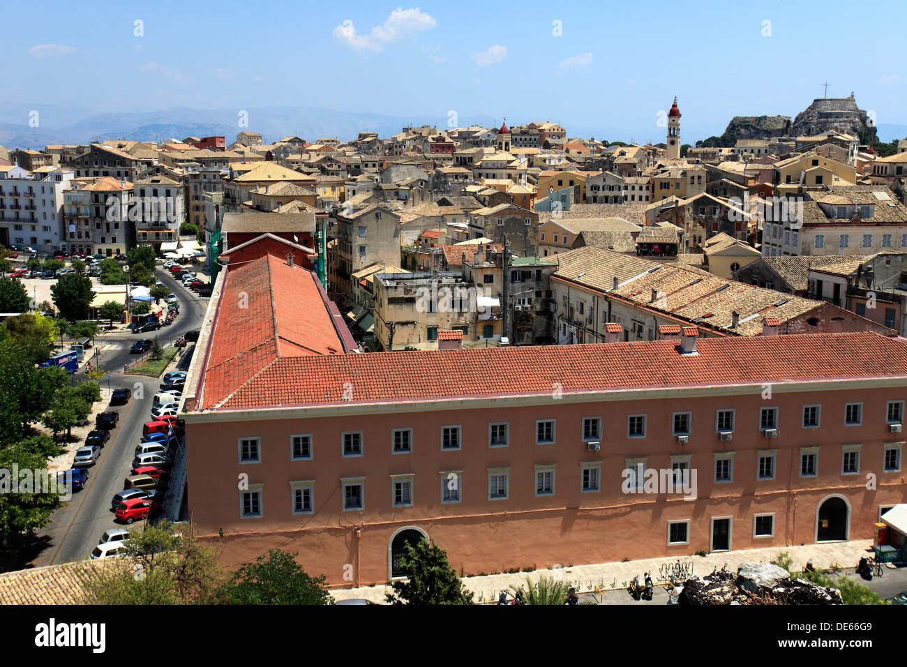 Rooftop view over Corfu town a UNESCO World Heritage city, Corfu Island ...