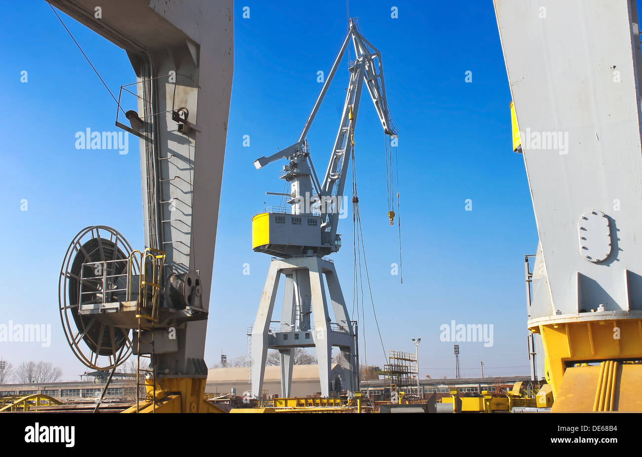 Cranes in the shipyard Stock Photo - Alamy
