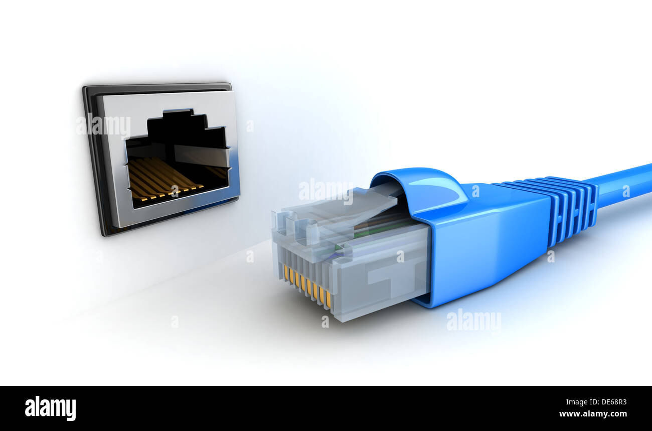 Cable disconnect on white background (done in 3d Stock Photo - Alamy