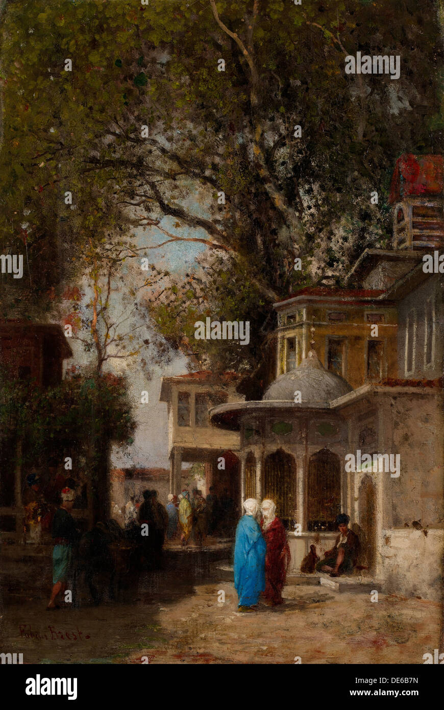 The Street, Second Half of the 19th cen.. Artist: Brest, Germain Fabius (1823-1900 Stock Photo ...