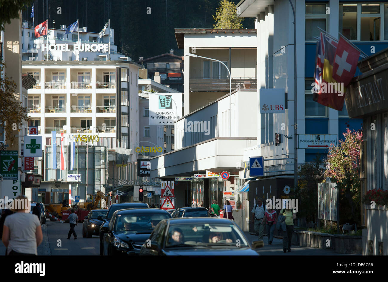 Davos, Switzerland, overlooking the promenade Stock Photo - Alamy