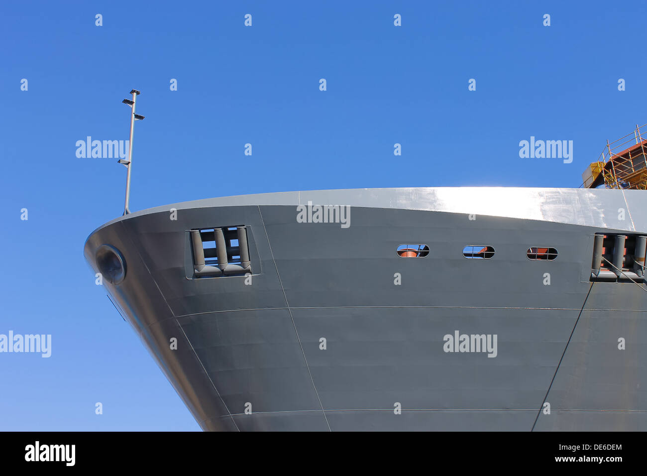 Nose ship building under at the shipyard Stock Photo - Alamy