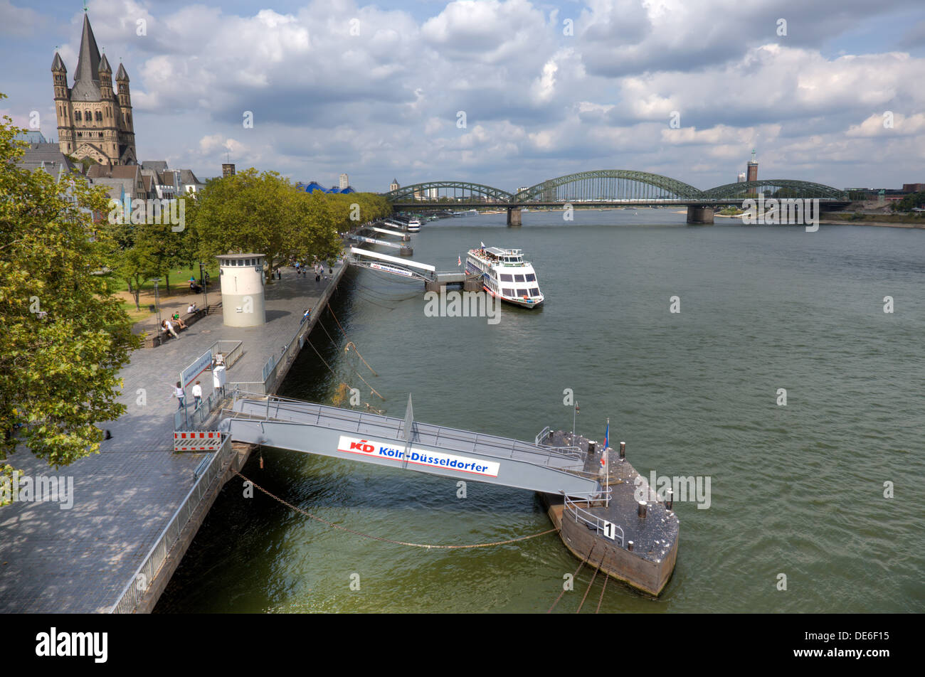 The riverside (known as Am Leystapel) at Cologne (Köln), Germany Stock ...