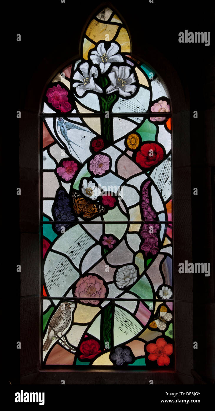 A memorial window in St. Nicholas Church, Dormston, Worcestershire ...