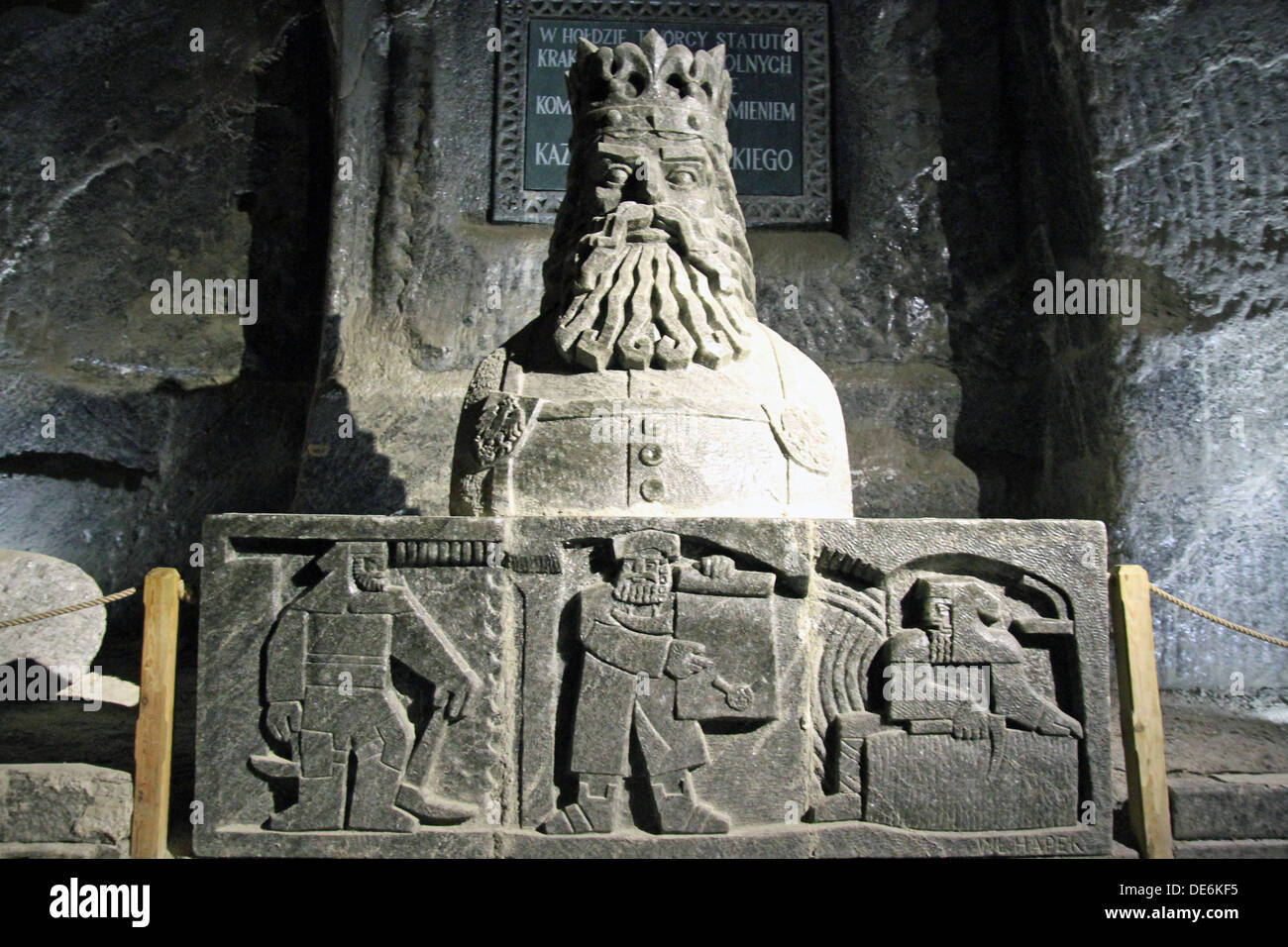Carving of good king wenceslas at the Wieliczka Salt Mine located in ...