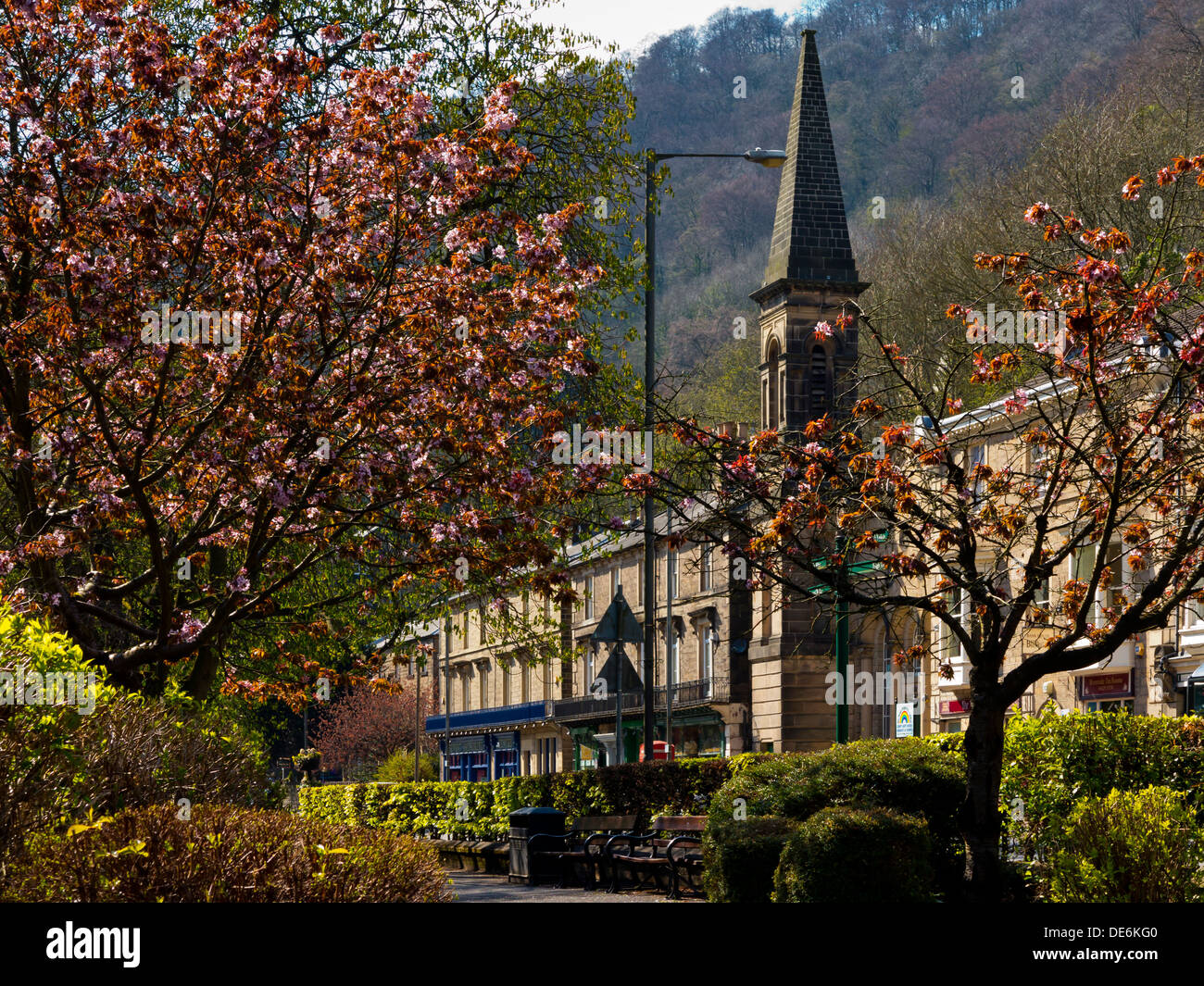 North Parade in Matlock Bath a village in the Peak District Derbyshire ...