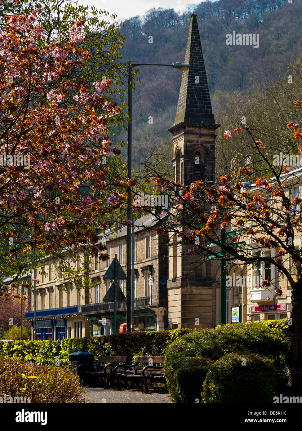 North Parade in Matlock Bath a village in the Peak District Derbyshire ...