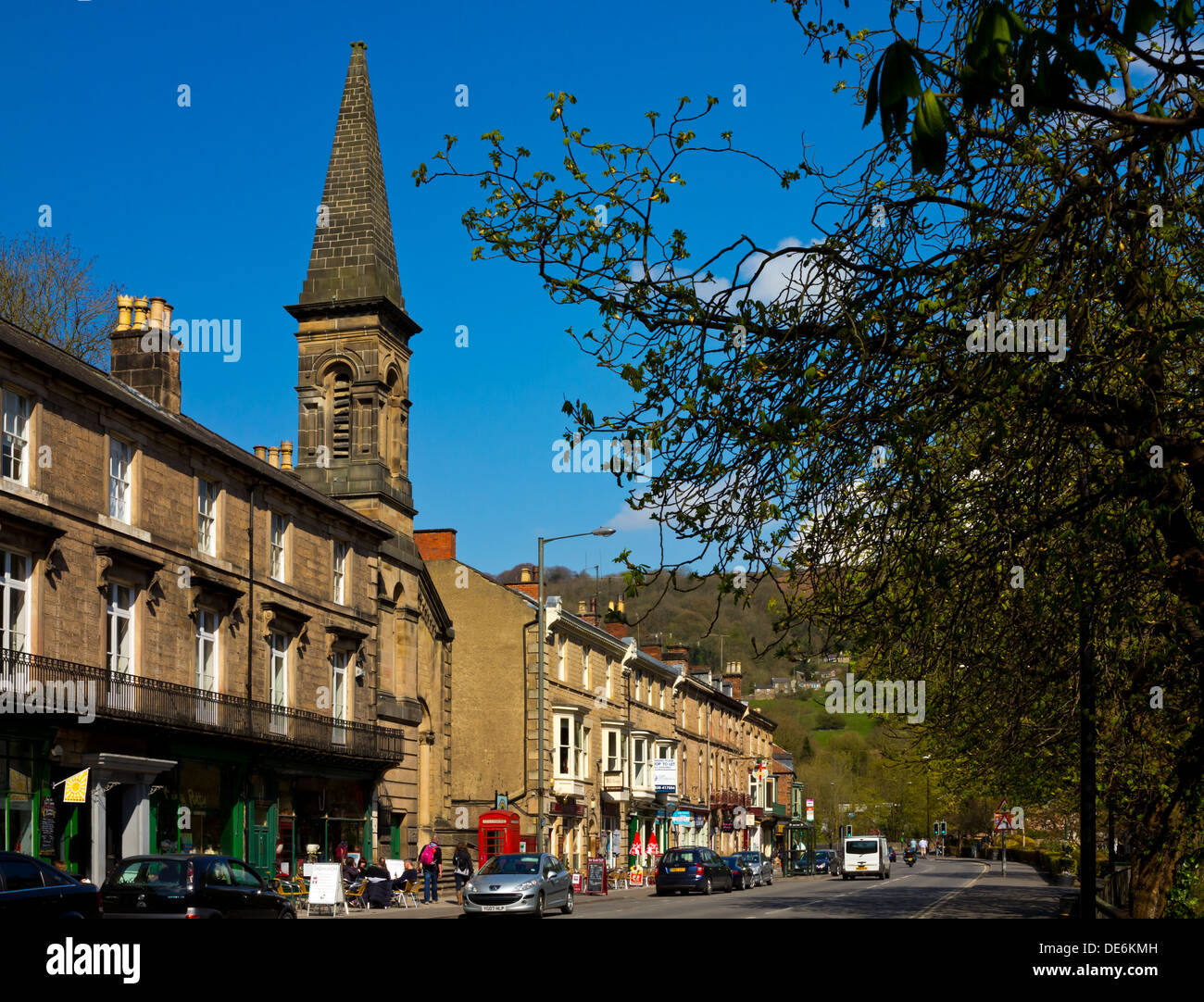 North Parade in Matlock Bath a village in the Peak District Derbyshire ...