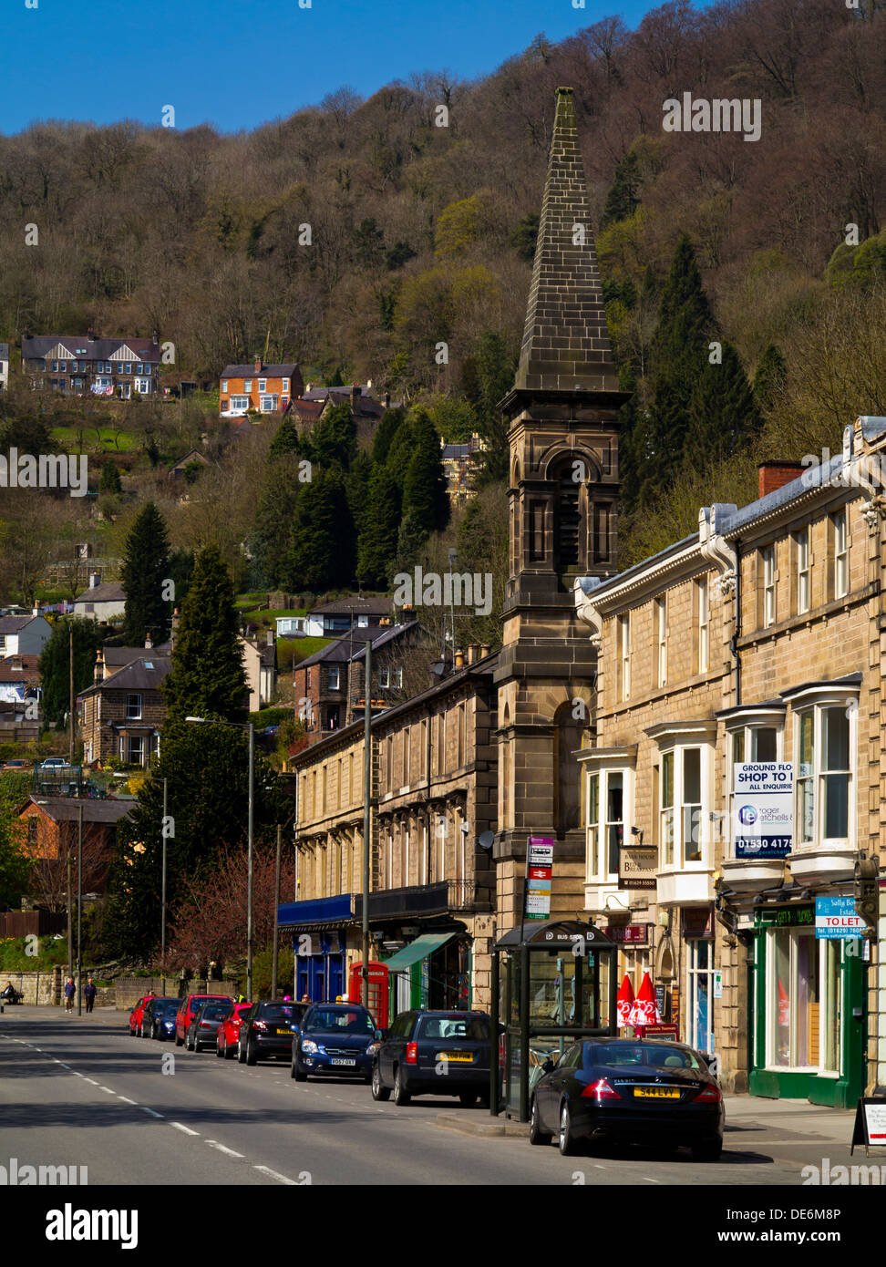 North Parade in Matlock Bath a village in the Peak District Derbyshire ...