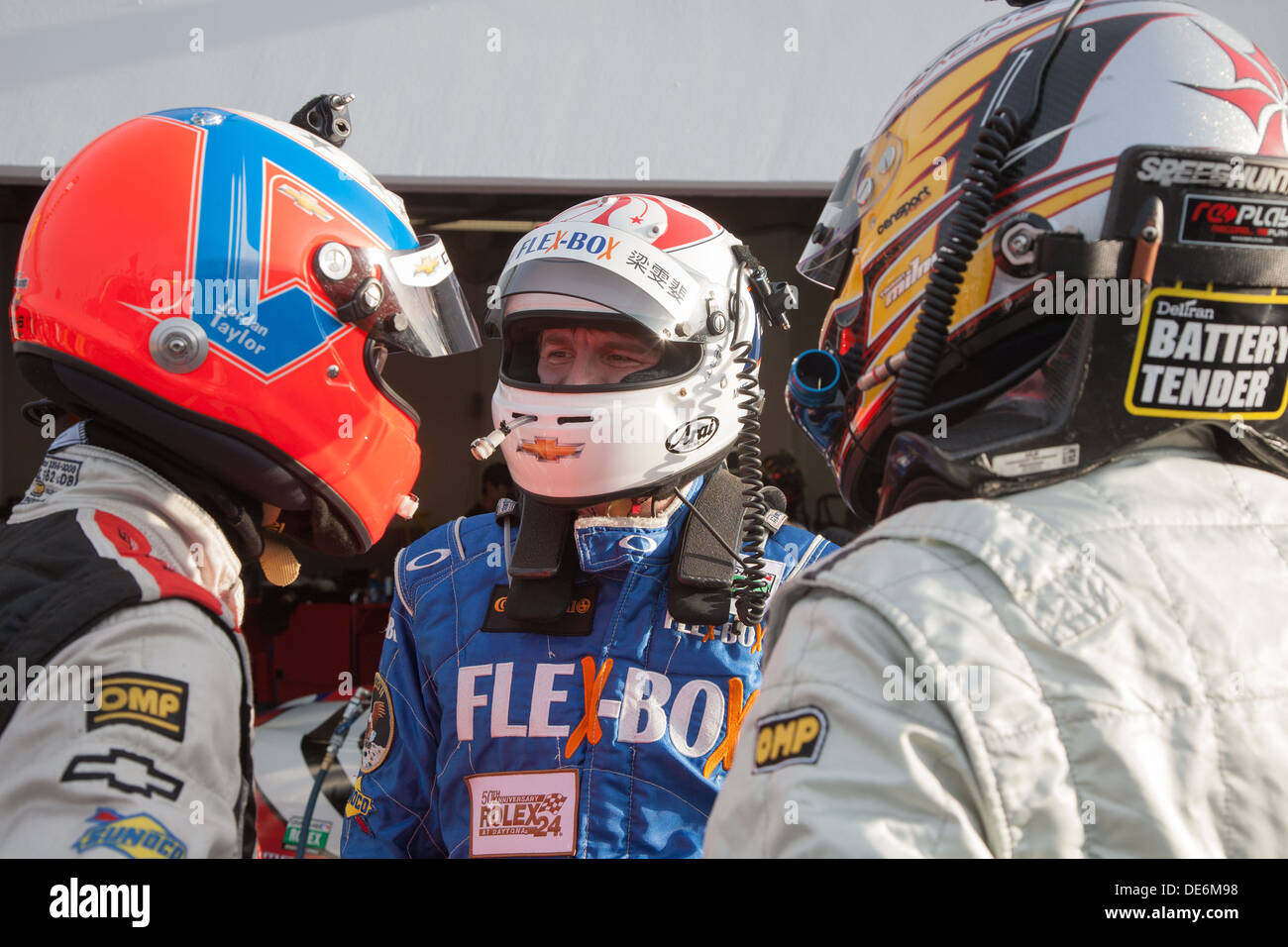 Flex-Box Racing team discussion on pit road at Daytona International ...