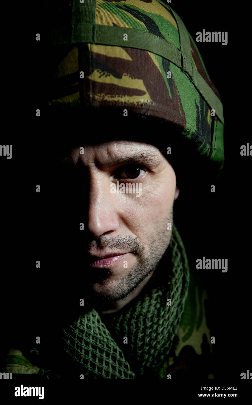 Portrait of British soldier suffering from battle fatigue, he is ...