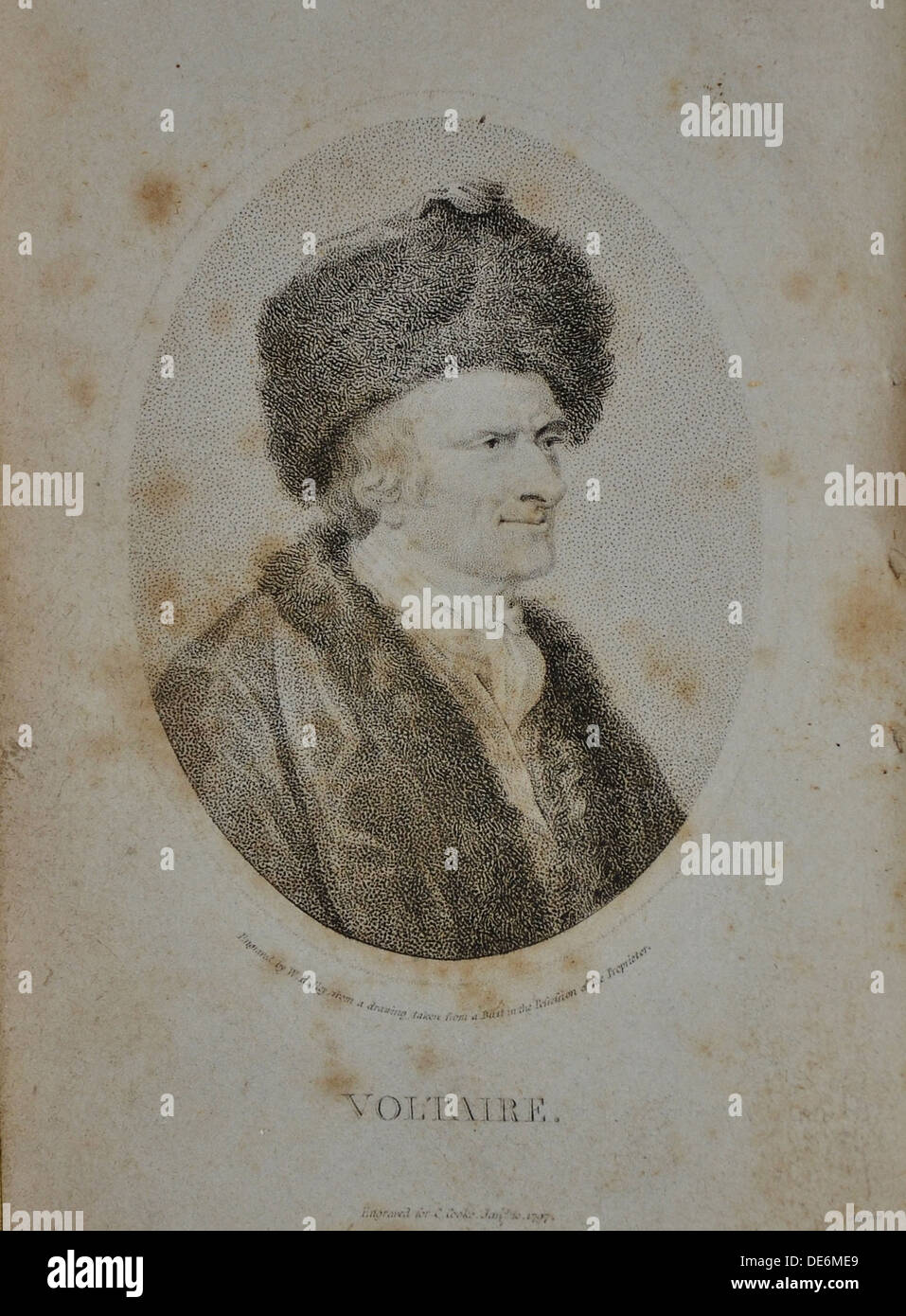 Portrait of the writer, essayist and philosopher Francois Marie Arouet ...