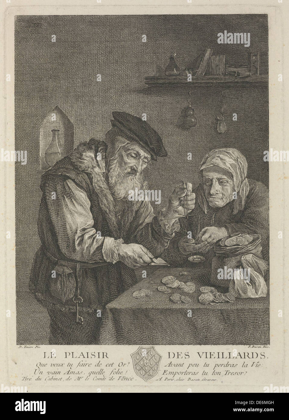 Pleasures of Old Age (after the painting by David Teniers the Younger ...