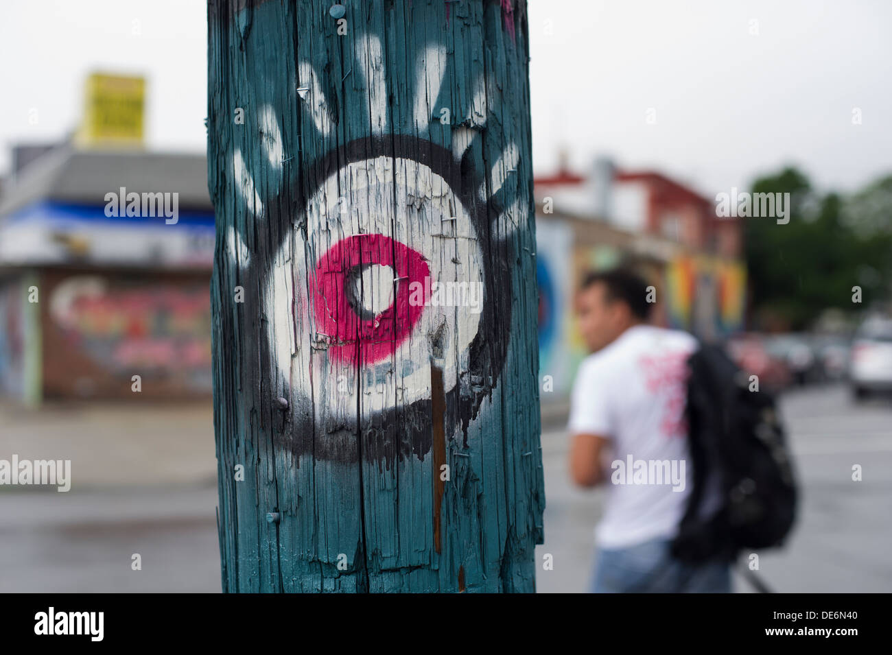 Murals grace the walls of the Welling Court Mural Project in the ...