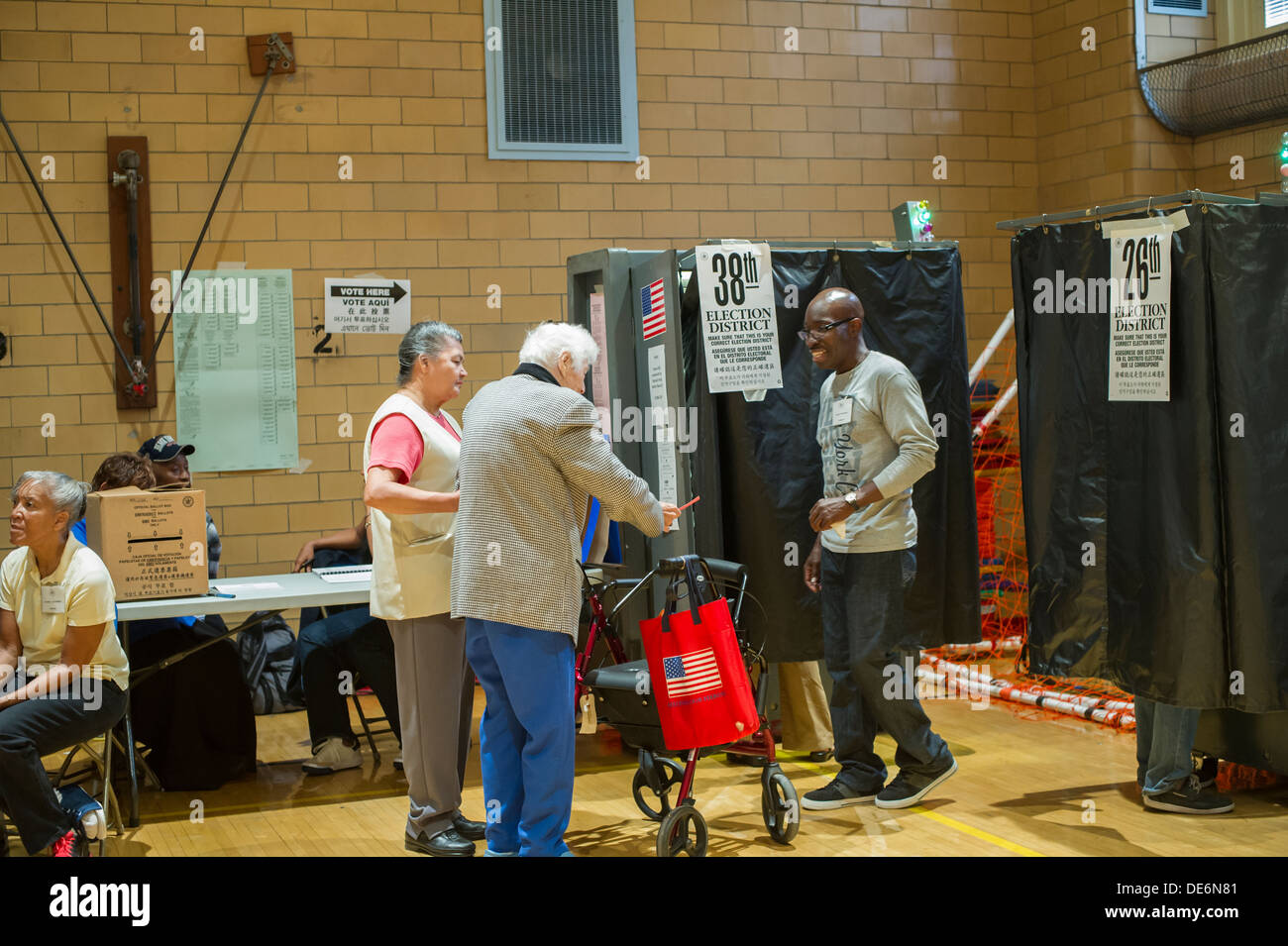 New Yorkers vote on Primary Day in the gym of PS 33 in the New York ...