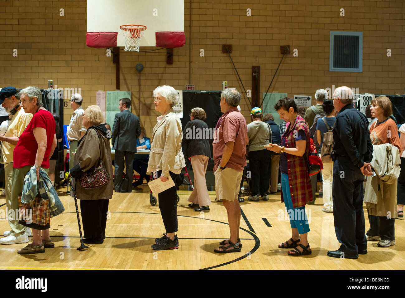 New Yorkers vote on Primary Day in the gym of PS 33 in the New York ...