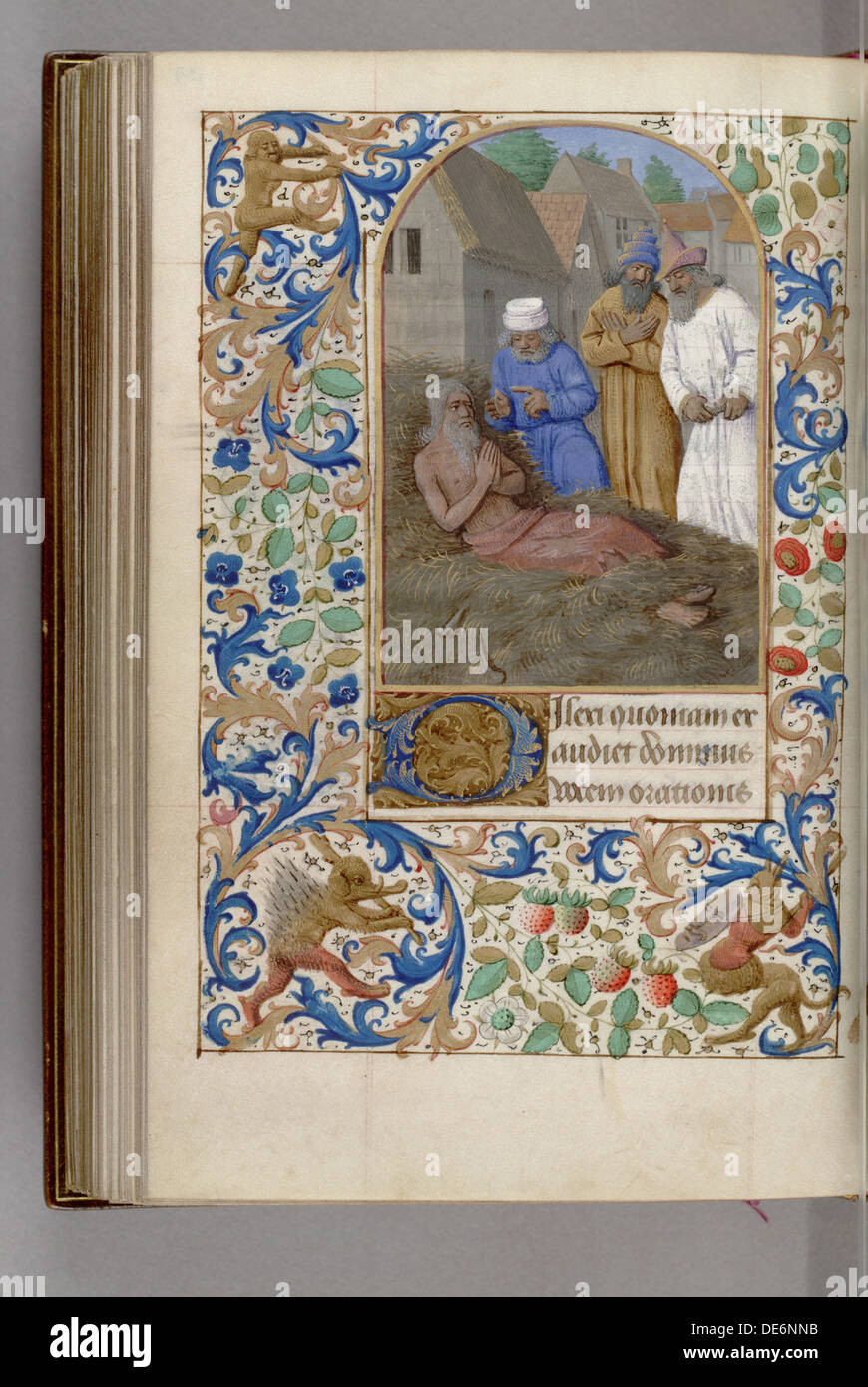 Job on the dunghill (Book of Hours), 1450-1499. Artist: Fouquet, Jean ...