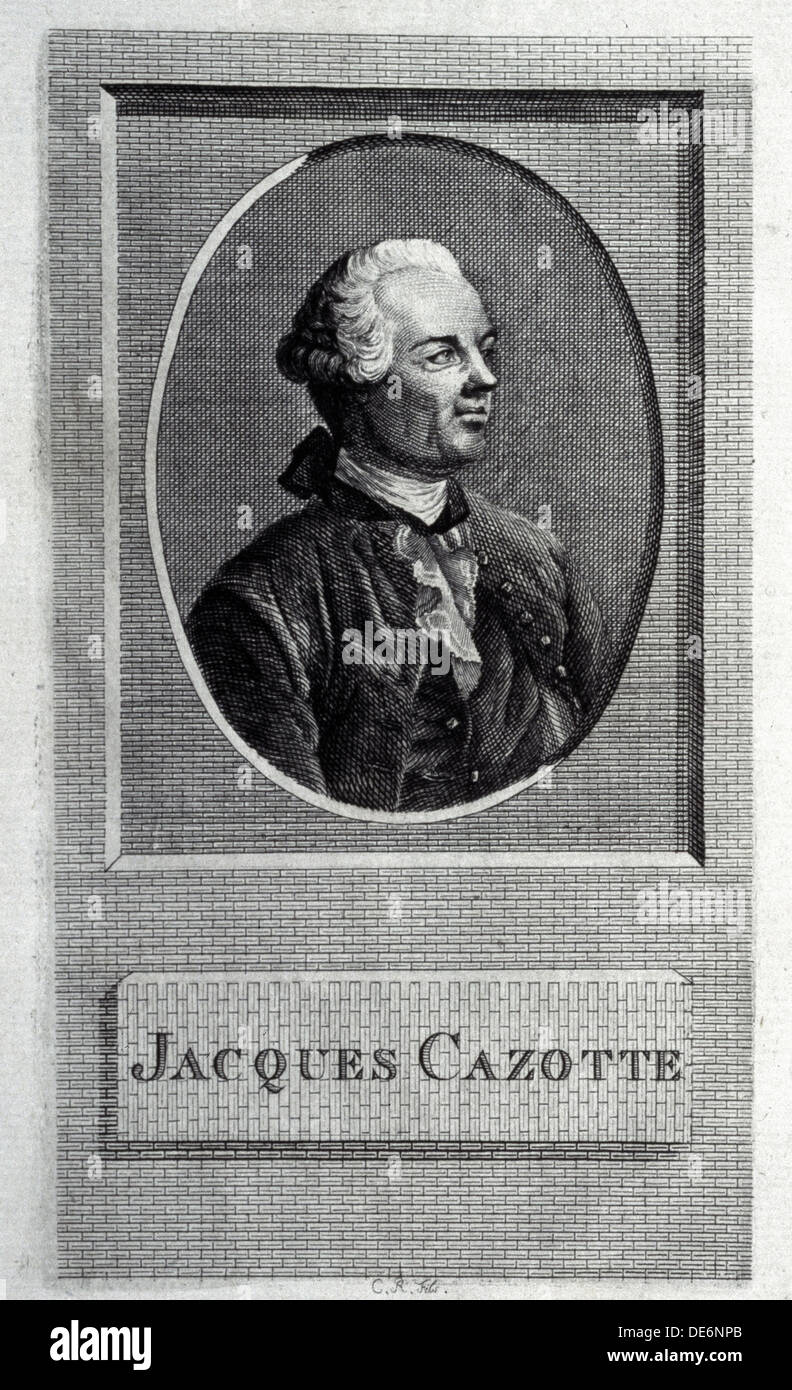 Portrait of the author Jacques Cazotte (1720-1792). Artist: French ...