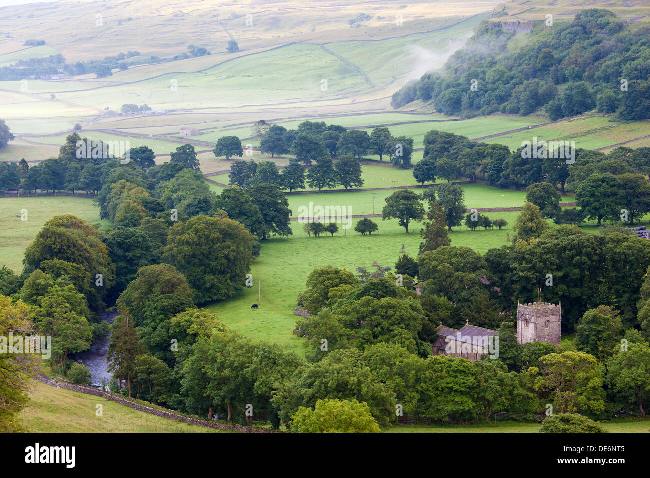 St Oswalds Church, Arncliffe and the surrounding landscape of ...