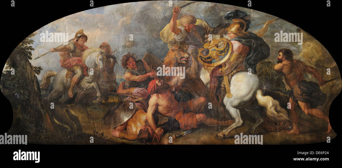 Alexander the Great hunting Lions, ca 1679. Artist: La Fosse, Charles ...