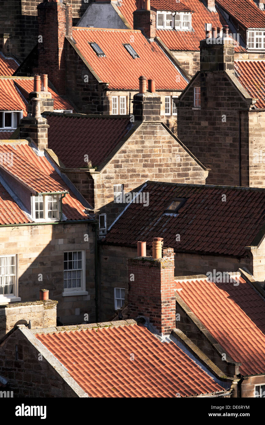 Red pantiled rooftops at Robin Hoods Bay, North Yorkshire, UK Stock ...