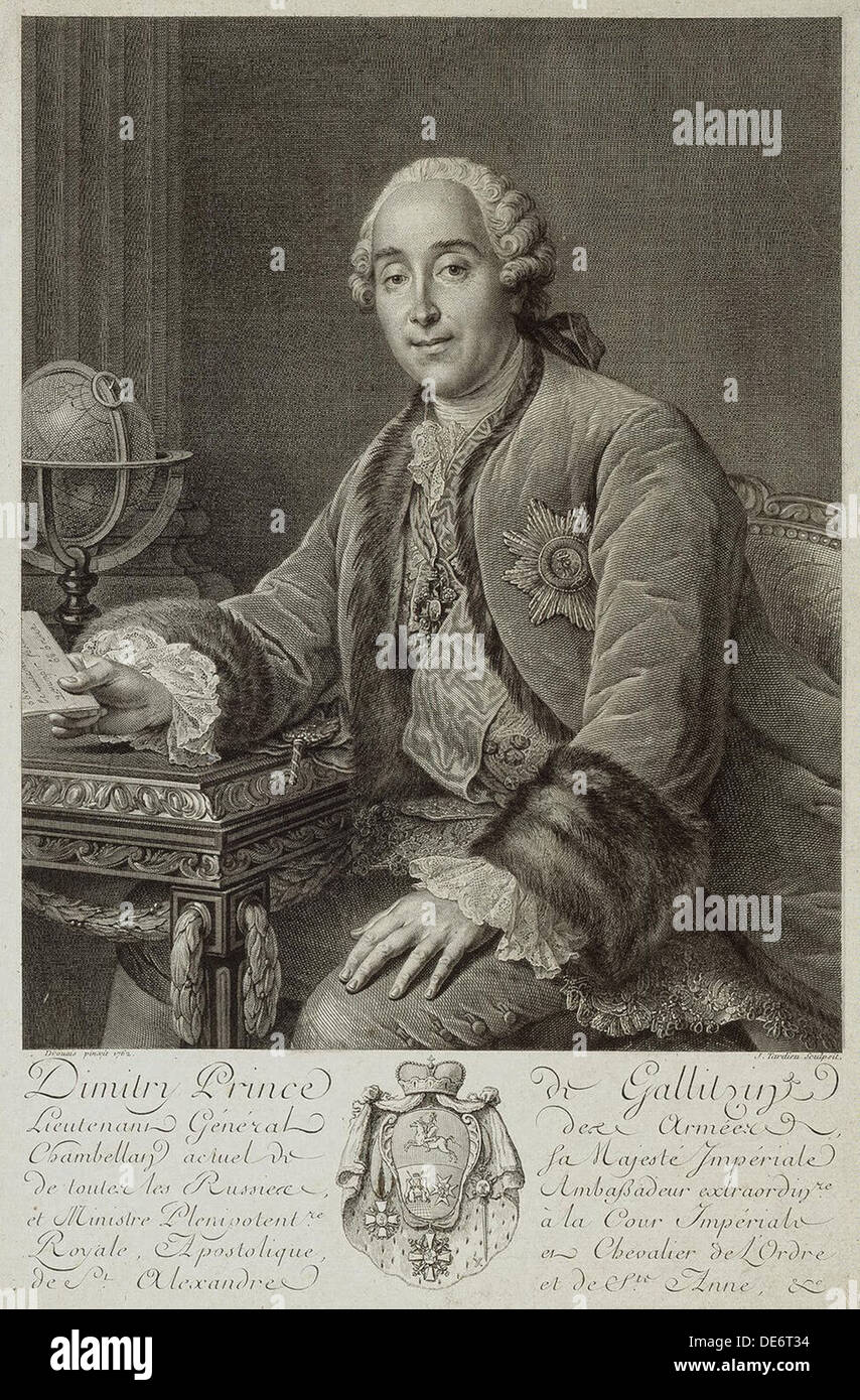 Portrait of Prince Dmitriy Mikhailovich Golitsyn (1721-1793), 1762 ...