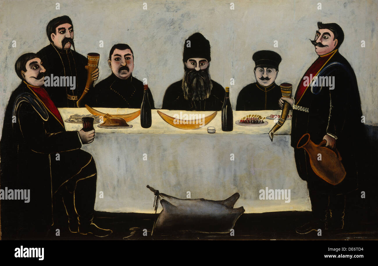 Six Princes (Feast), 1905-1907. Artist: Pirosmani, Niko (1862-1918 ...