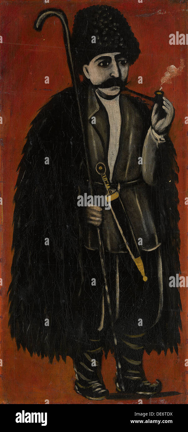 Shepherd in a Felt Cloak against a Red Background. Artist: Pirosmani ...
