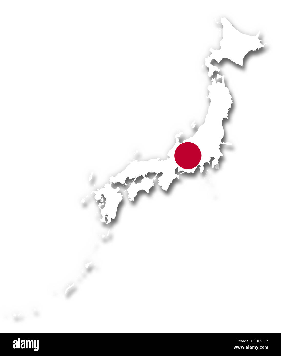 Map and flag of Japan Stock Photo - Alamy