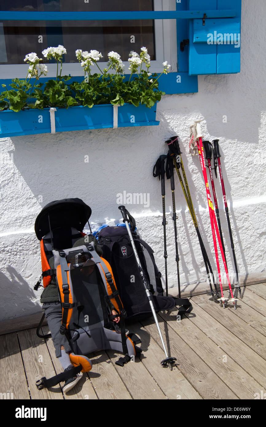 Mountain refuge, Dolomites Alps Italy Val Gardena Groeden South Tirol ...
