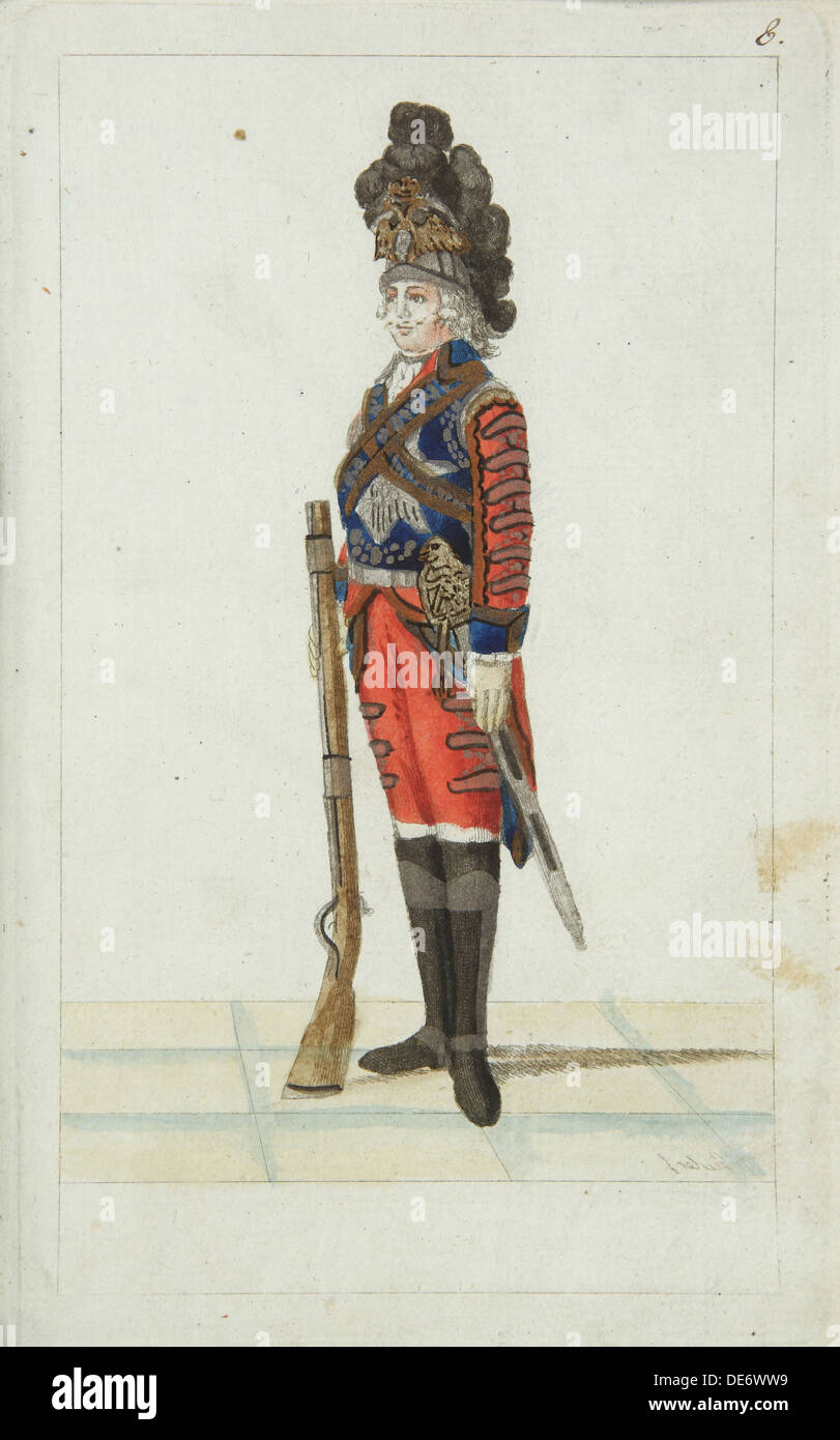 Officer of the Life Guards Cavalry Regiment, 1793. Artist: Geissler ...
