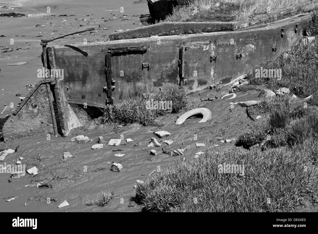 Purton Hulks ship graveyard on the banks of the River Severn in ...