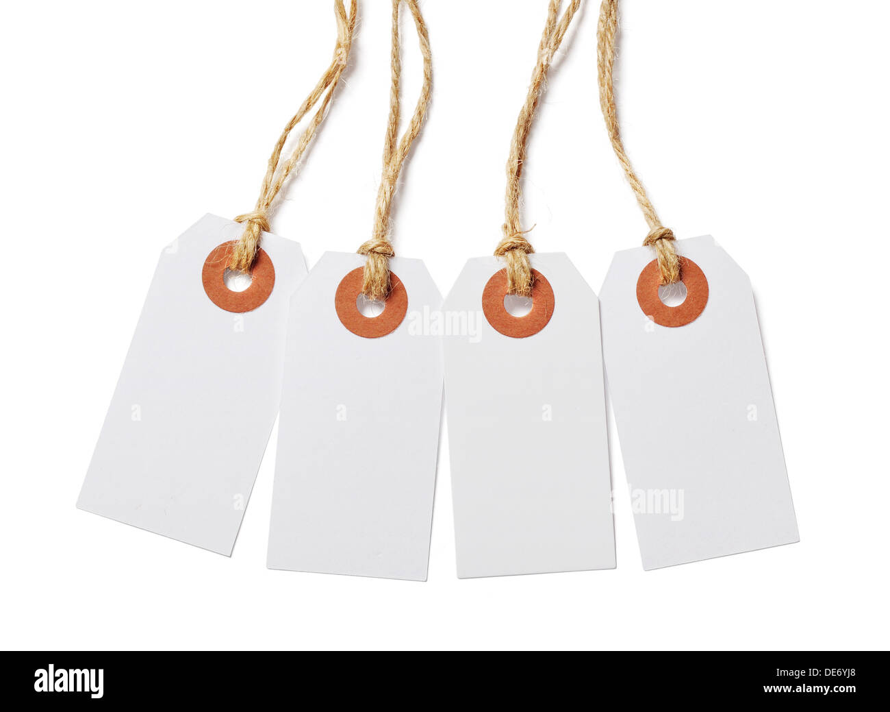 White tags isolated on white background Stock Photo - Alamy