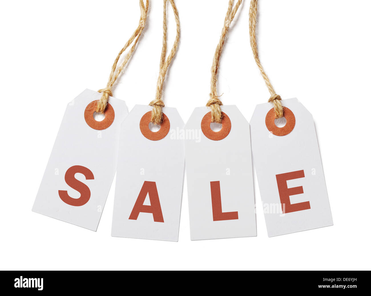 White tags with word "sale" on it isolated on white background Stock ...