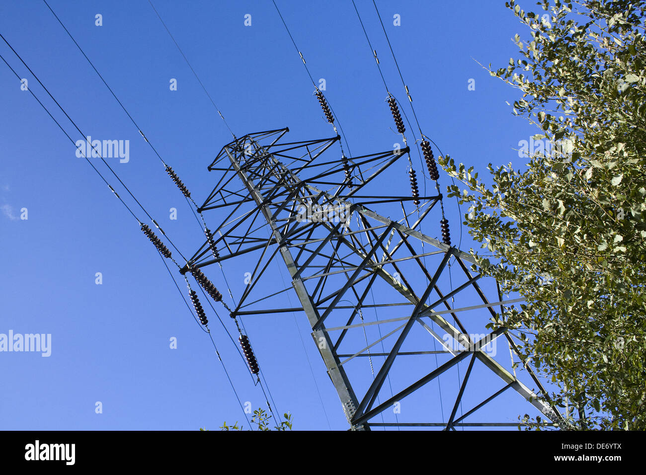 Electrical pylon or transmission tower used to circulate power along ...