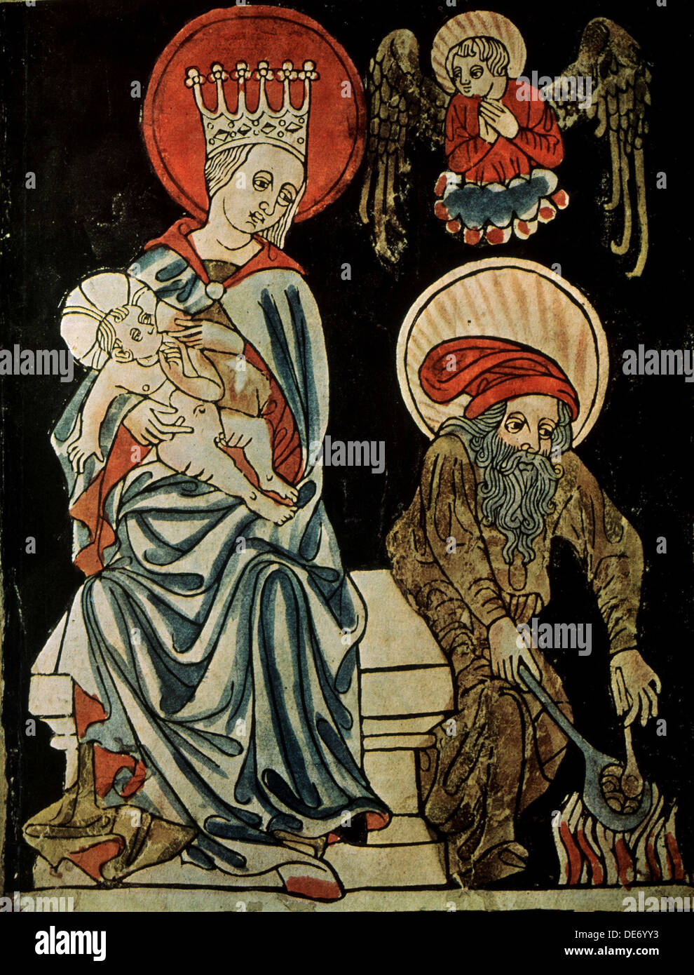 Rest on the Flight into Egypt, c.1410. Artist: German master Stock ...