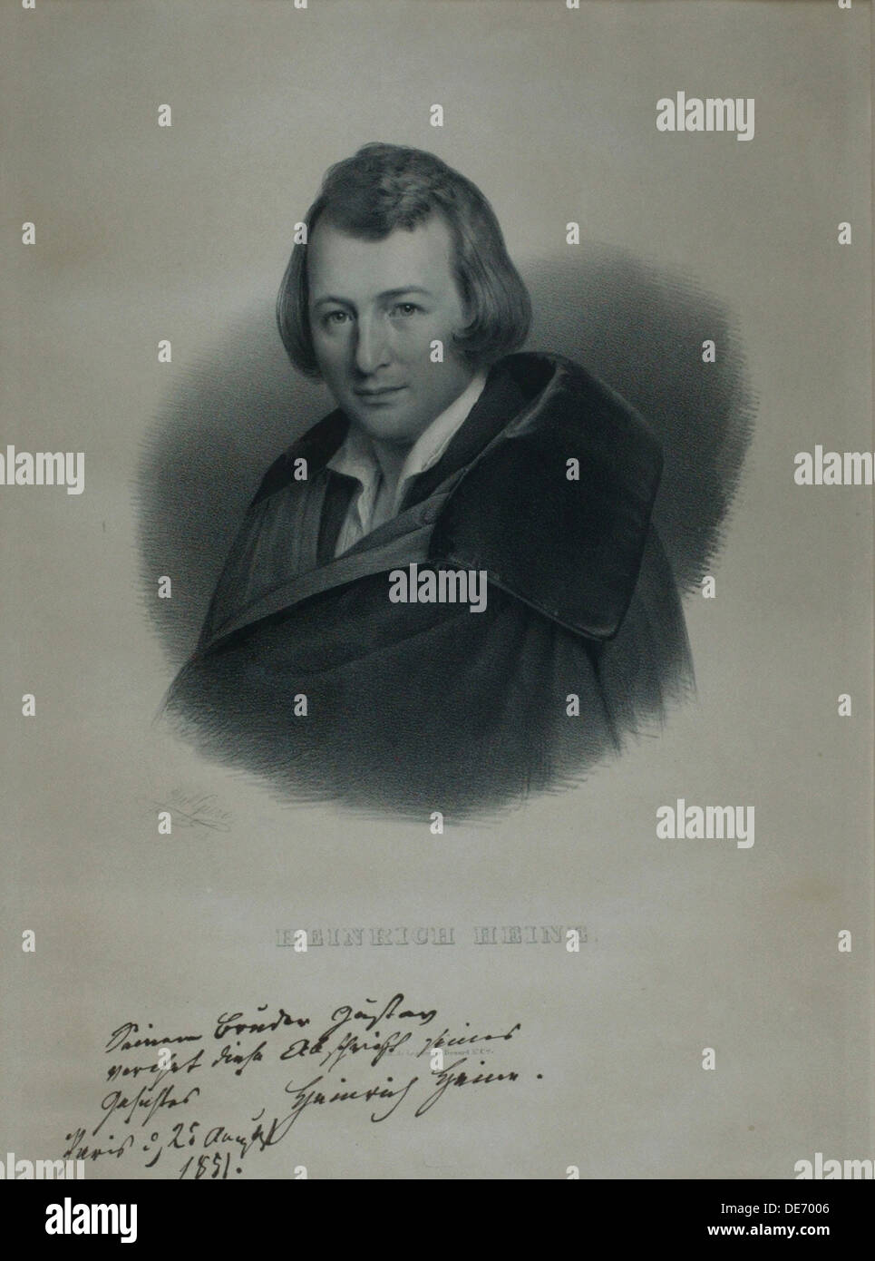 Portrait of the poet Heinrich Heine (1797-1856), 1839. Artist: Giere ...