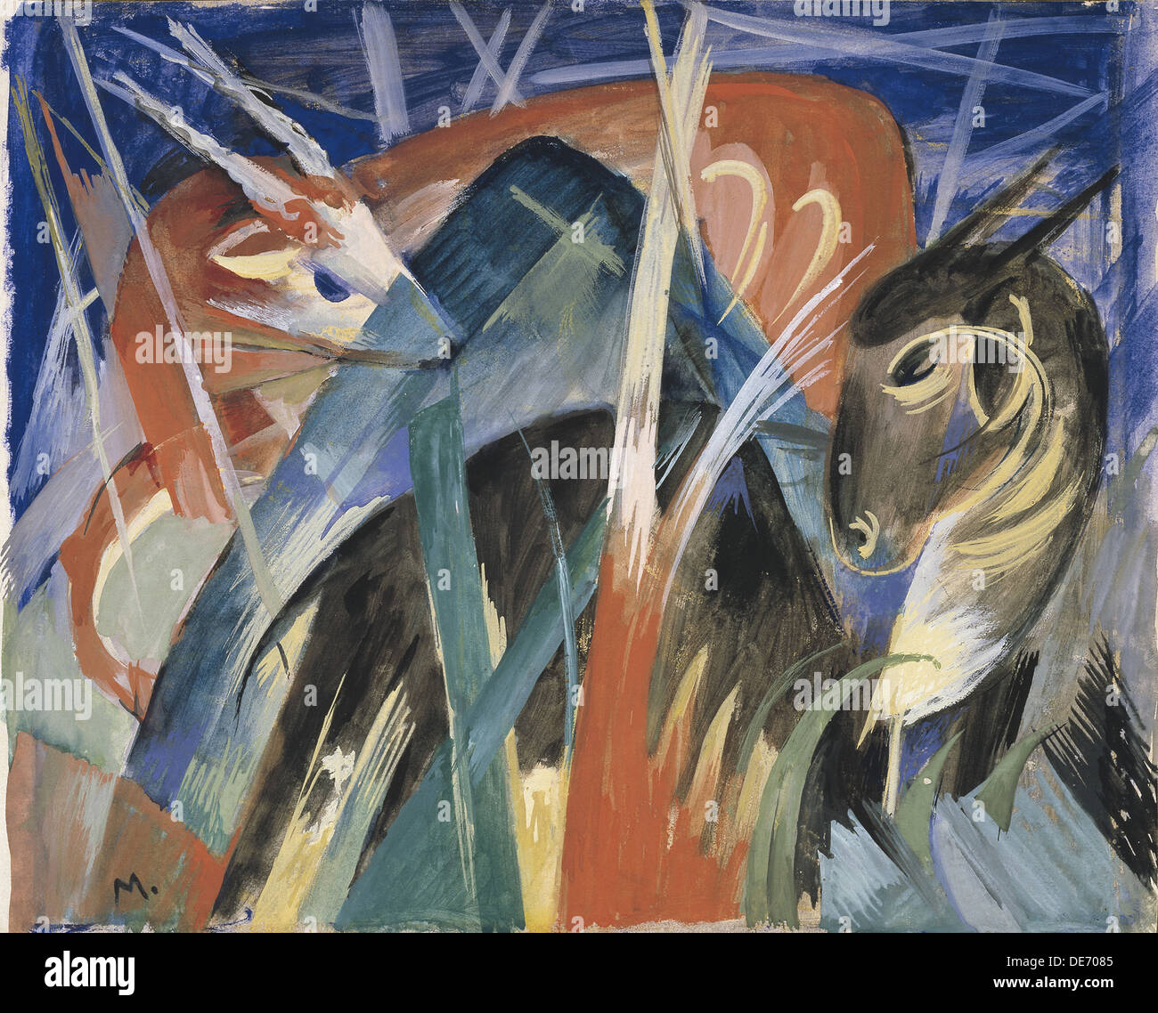 Fable Animals I (Composition with animals I), 1913. Artist: Marc, Franz ...