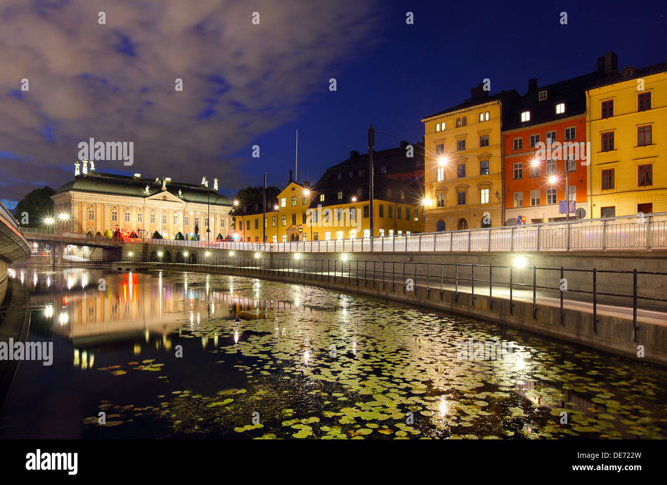 Night view of Stockholms old city Stock Photo - Alamy
